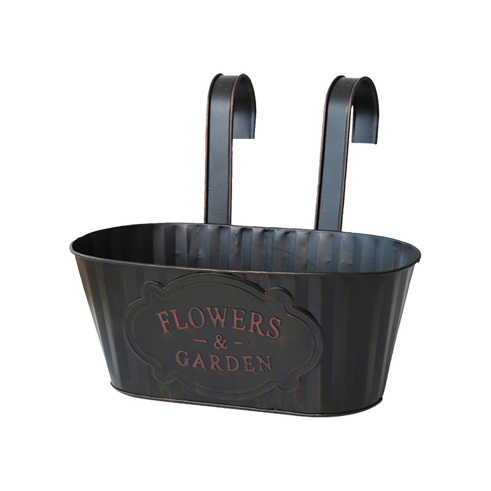 GQDIN Metal Iron Hanging Flower Pots for Railing Fence Hanging Bucket ...