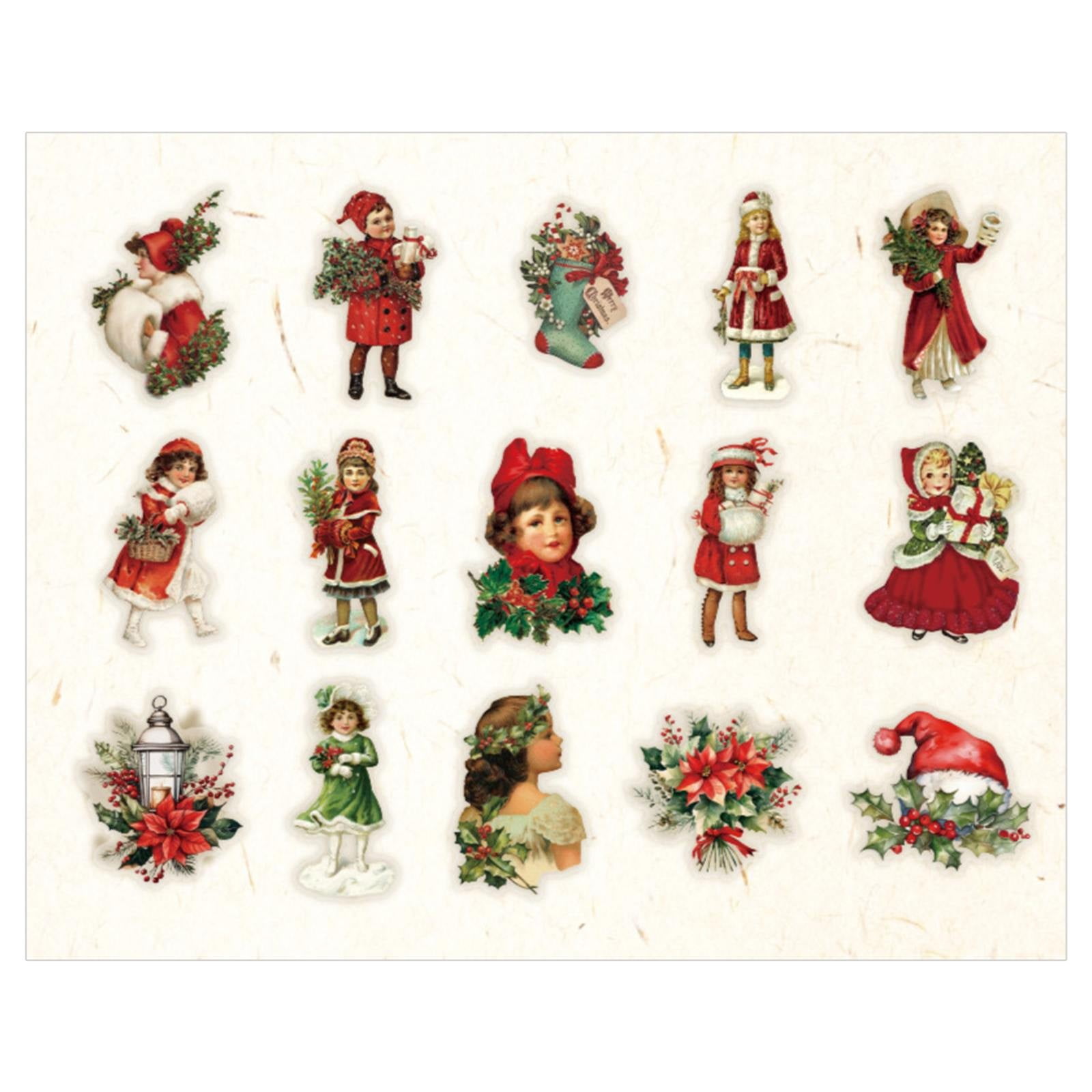 GQDIN Small Christmas Stickers, Snowman Santa Stickers Reindeer ...