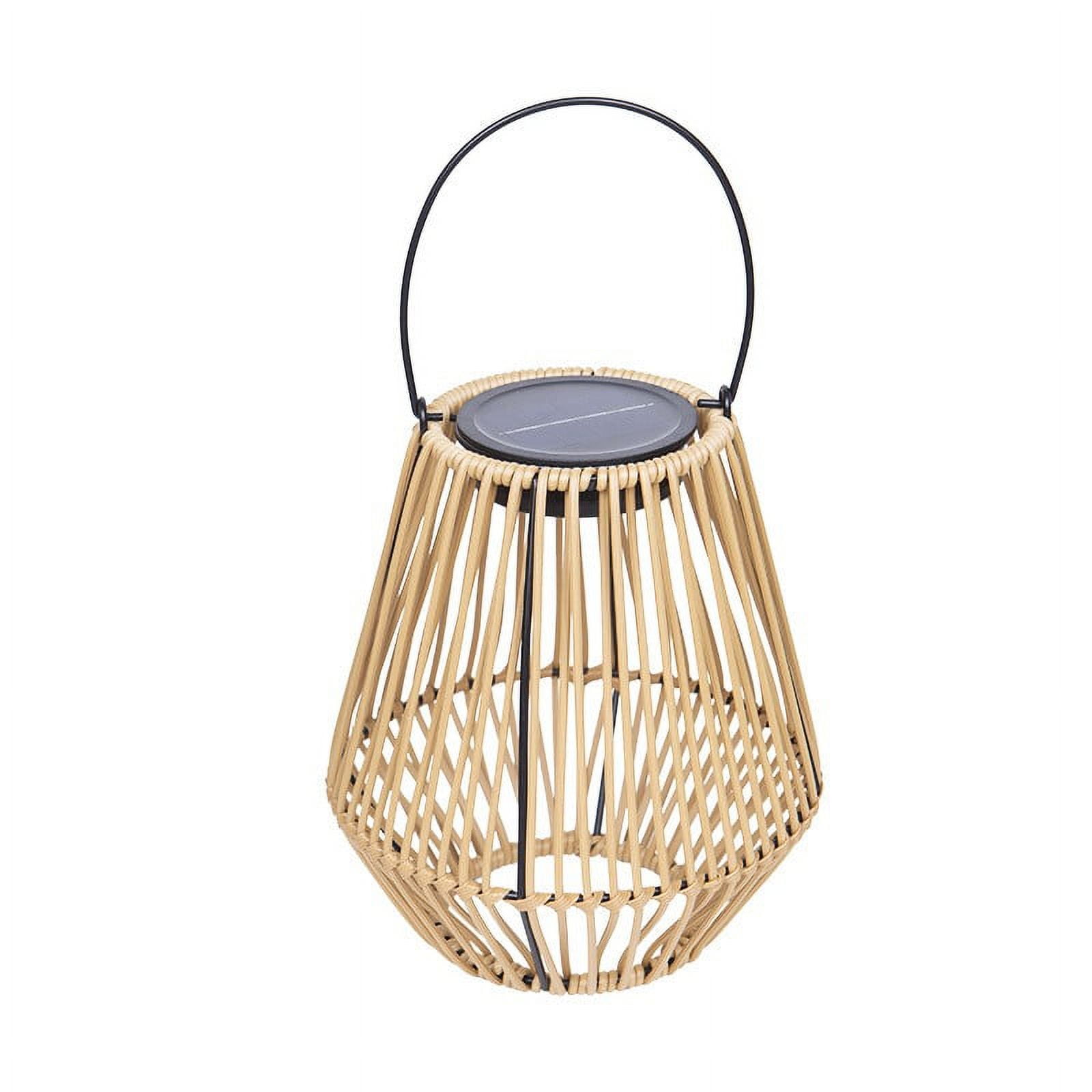 GQDIN Solar Lanterns Outdoor Waterproof Rattan Woven Hanging Solar ...