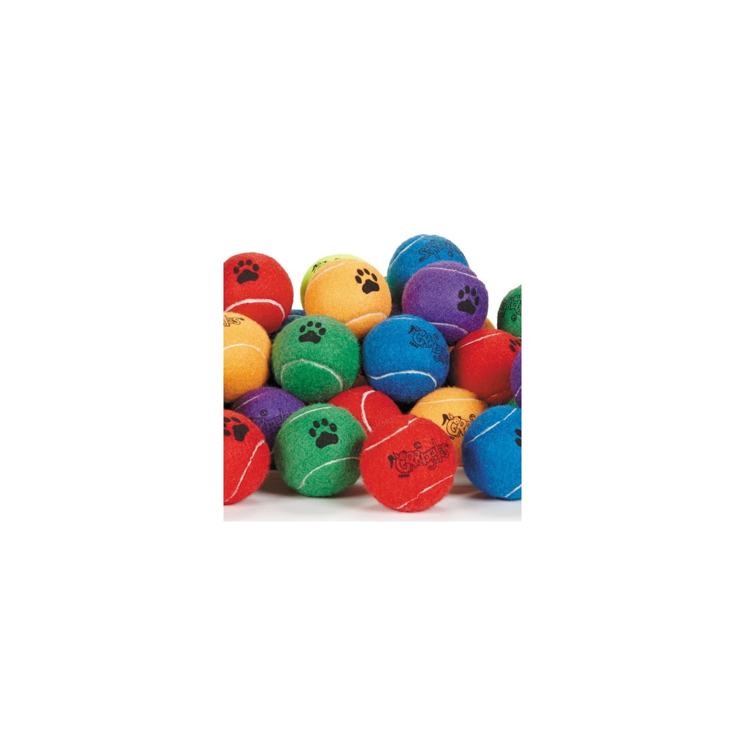 Grriggles GR 2.5in Tennis Ball Bulk Pack, 60pcs, 5.21 x 3.84 x 3.15 ...