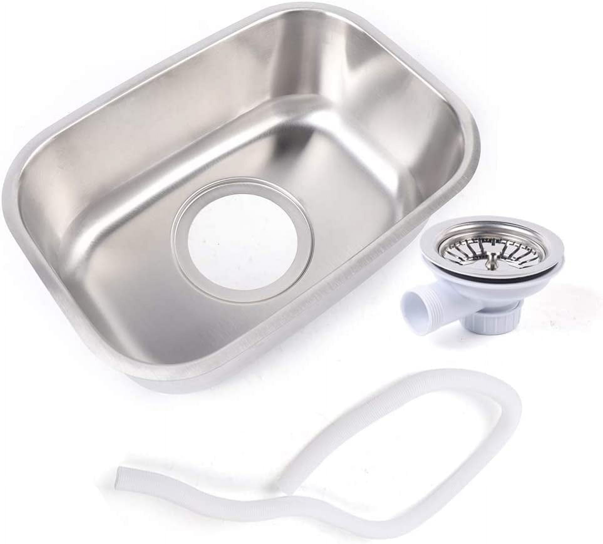 GR-536 SS304 Stainless Steel Single Bowl Kitchen Sink, 12" x 8" x 4.7 ...