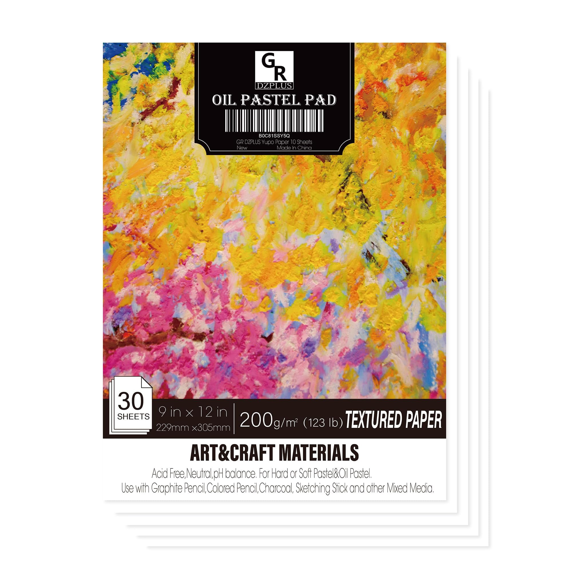 GR DZPLUS Oil Pastel | 9x12 in (123 lb/200g) | 30 Sheets Heavyweight ...