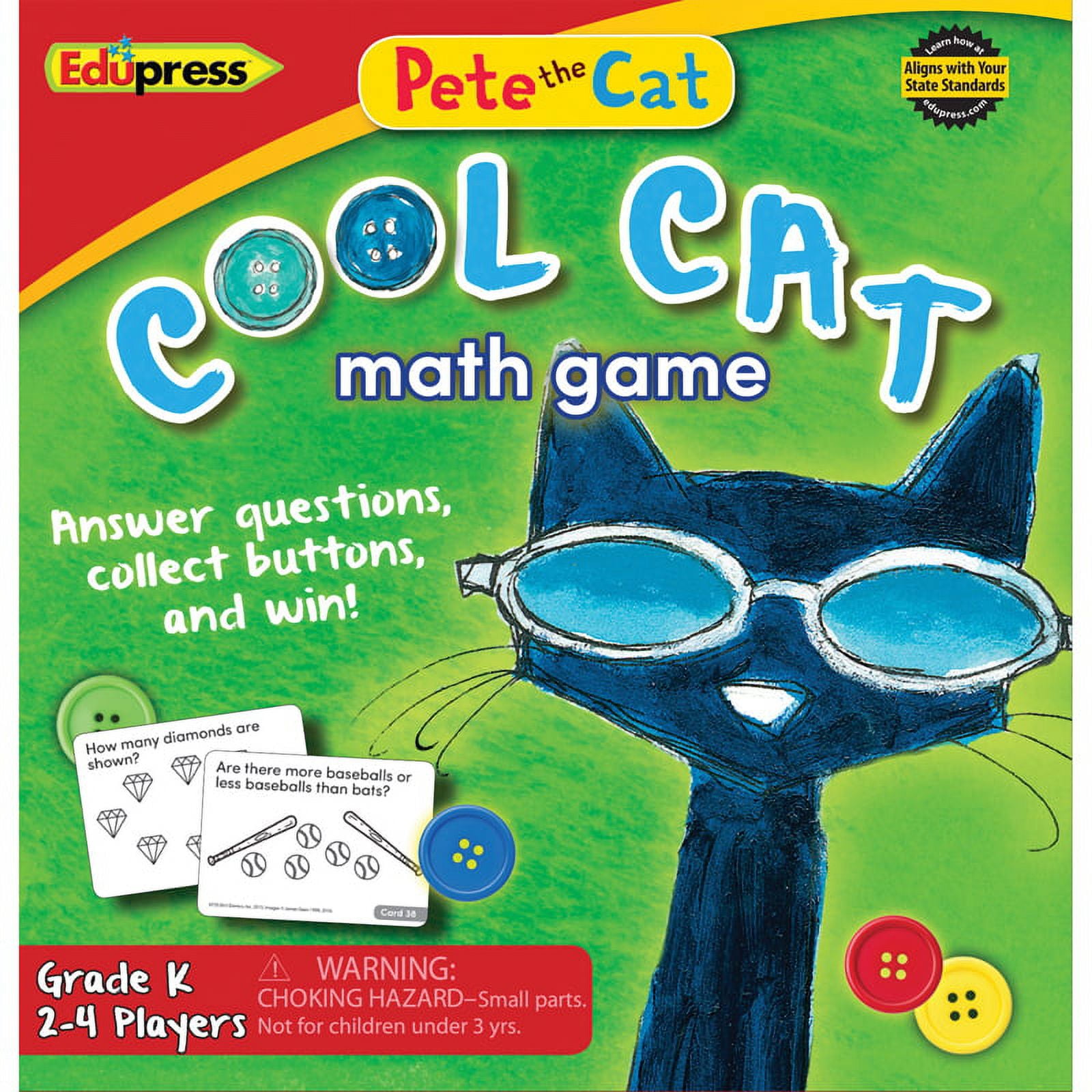 EP-3530 - Pete The Cat Cool Cat Math Game G-K by Edupress - Walmart.com