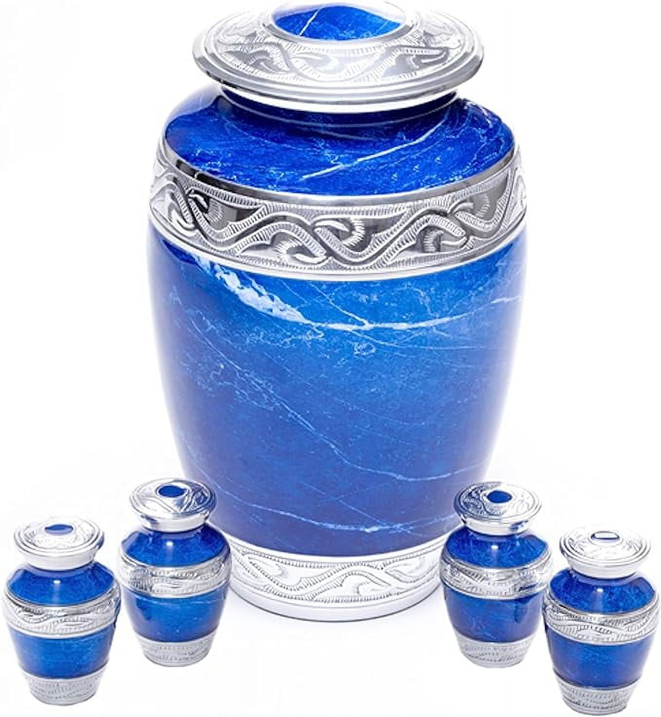 Free Shipping! GR8 Keepsakes Blue Marble Urn with 4 Small Urns for ...