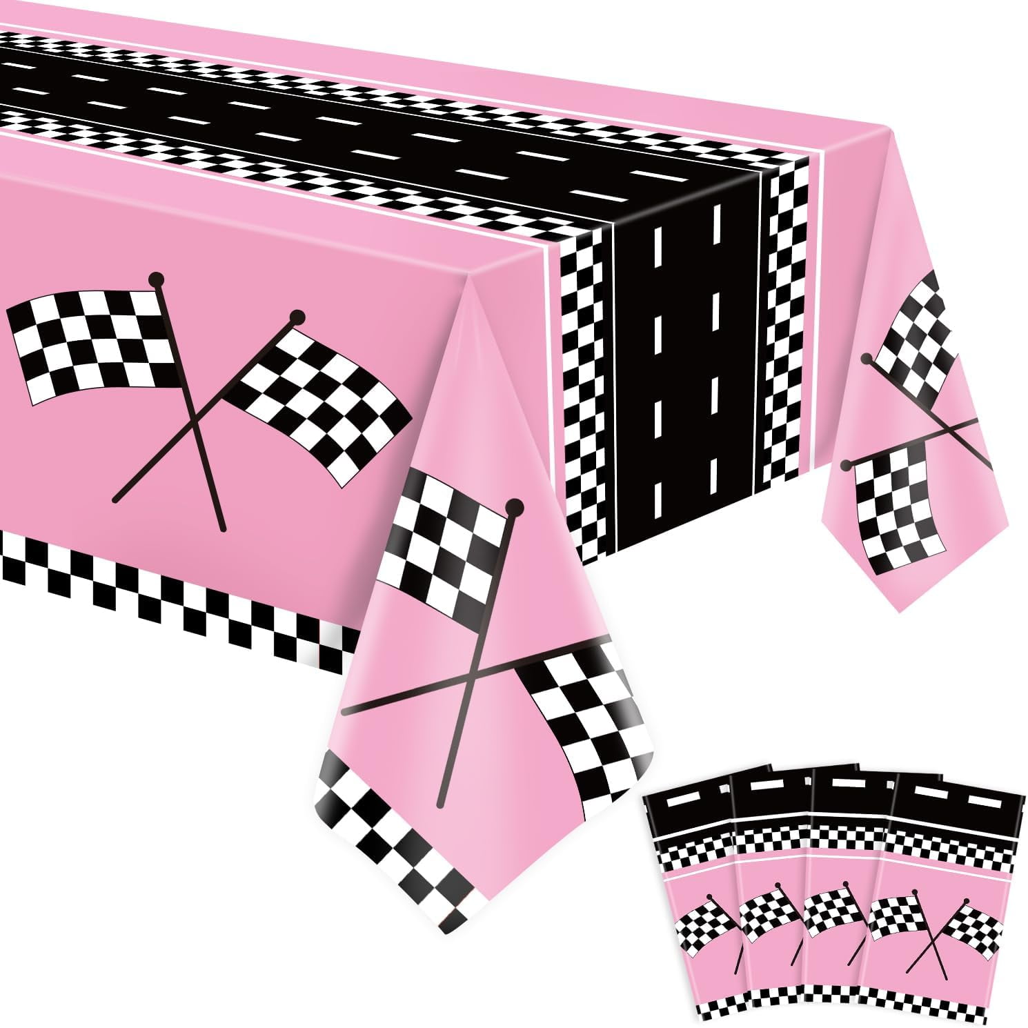 GRA 4Pcs Racing Car Tablecloths Car Birthday Party Supplies Road Table ...