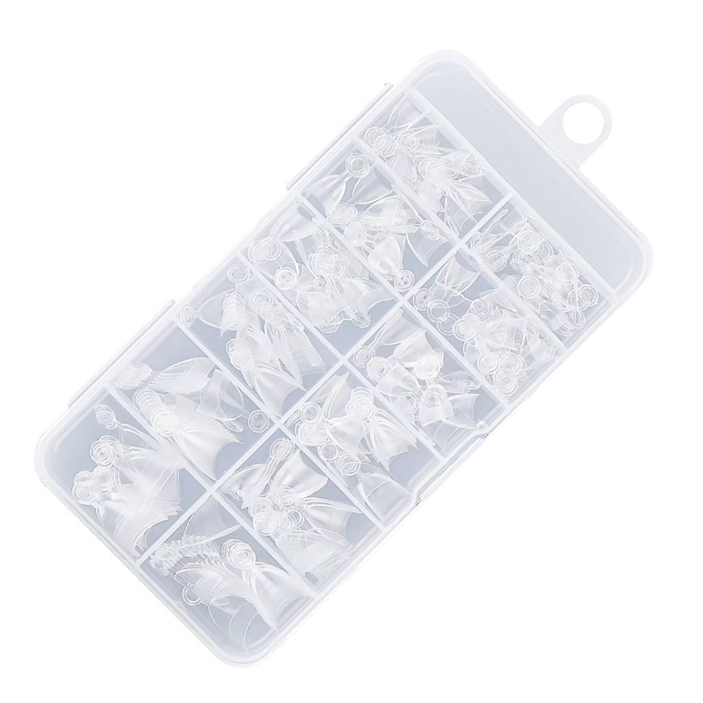GRABLOOM 240 Pcs Short Half Cover Tips Soft Gels Nails Tips Press On ...