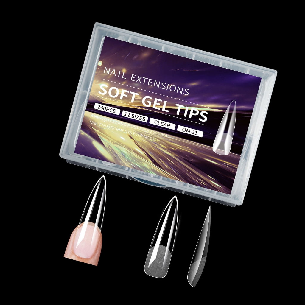 GRABLOOM 240 Pieces Coffin Shape Gel Nail Tips For Professionfor DIY ...