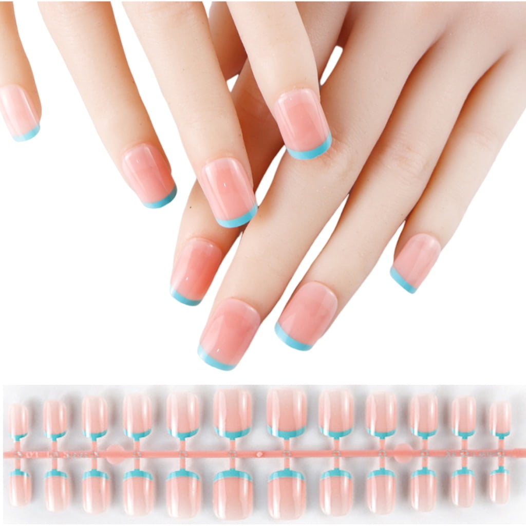 GRABLOOM 600x Full Cover Stick on Nail Artificial Nails French Tip ...