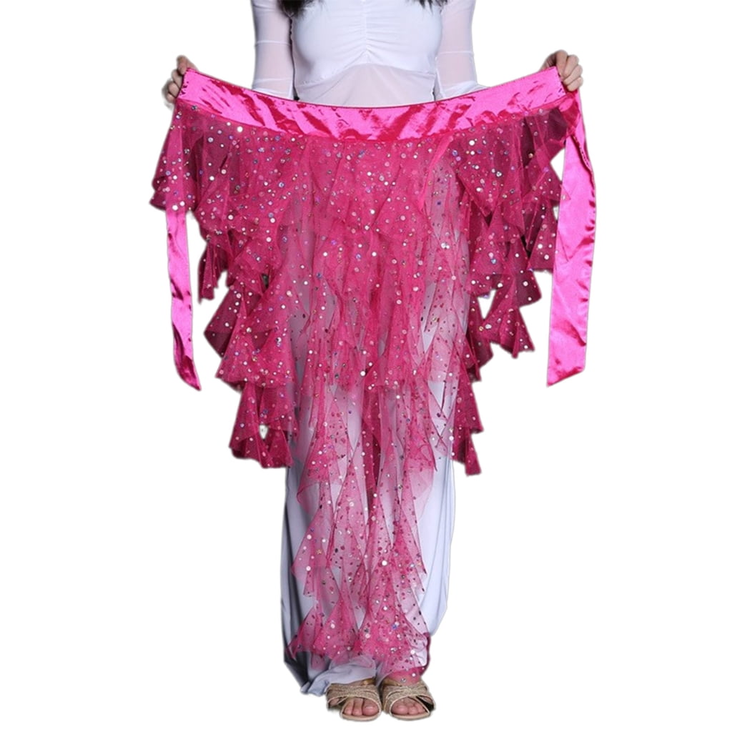 GRABLOOM Glittering Women Belly Dance Hip Wrap Waist Belt Hip Skirt ...
