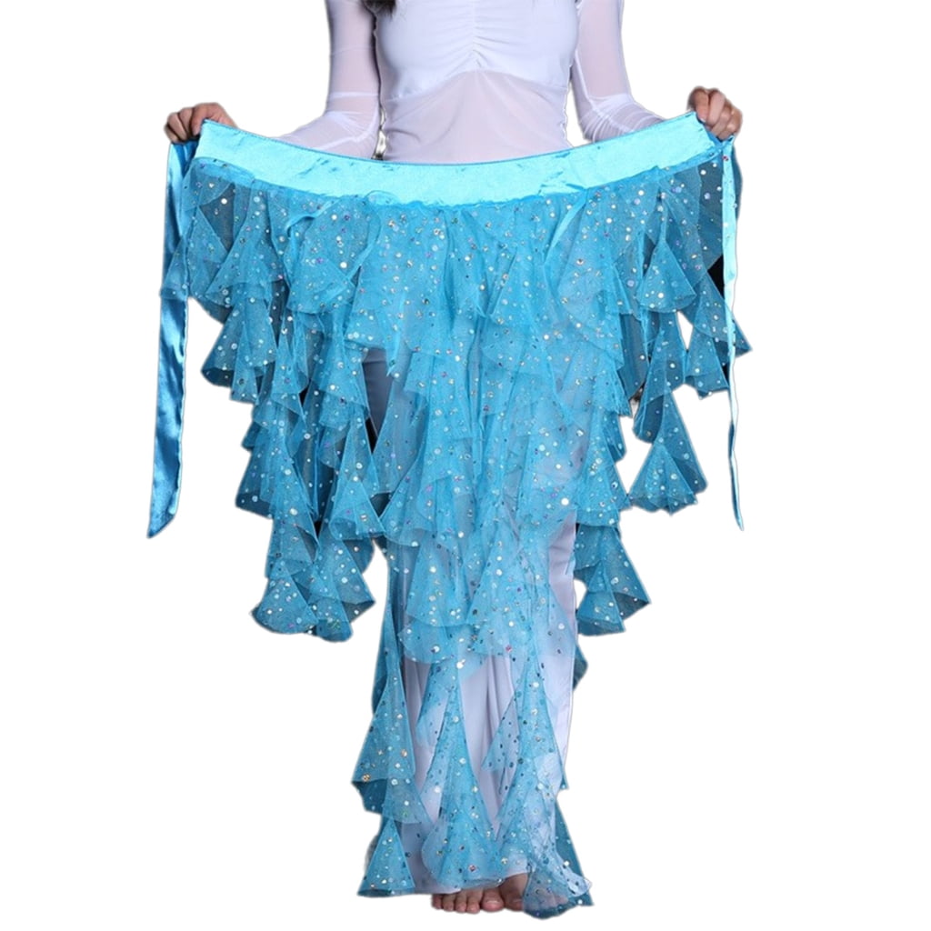 GRABLOOM Glittering Women Belly Dance Hip Wrap Waist Belt Hip Skirt ...
