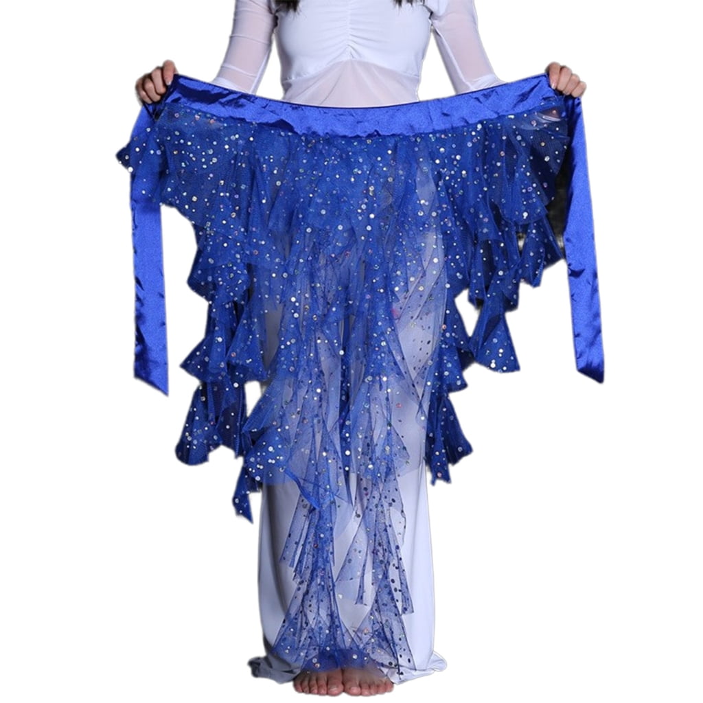 GRABLOOM Glittering Women Belly Dance Hip Wrap Waist Belt Hip Skirt ...