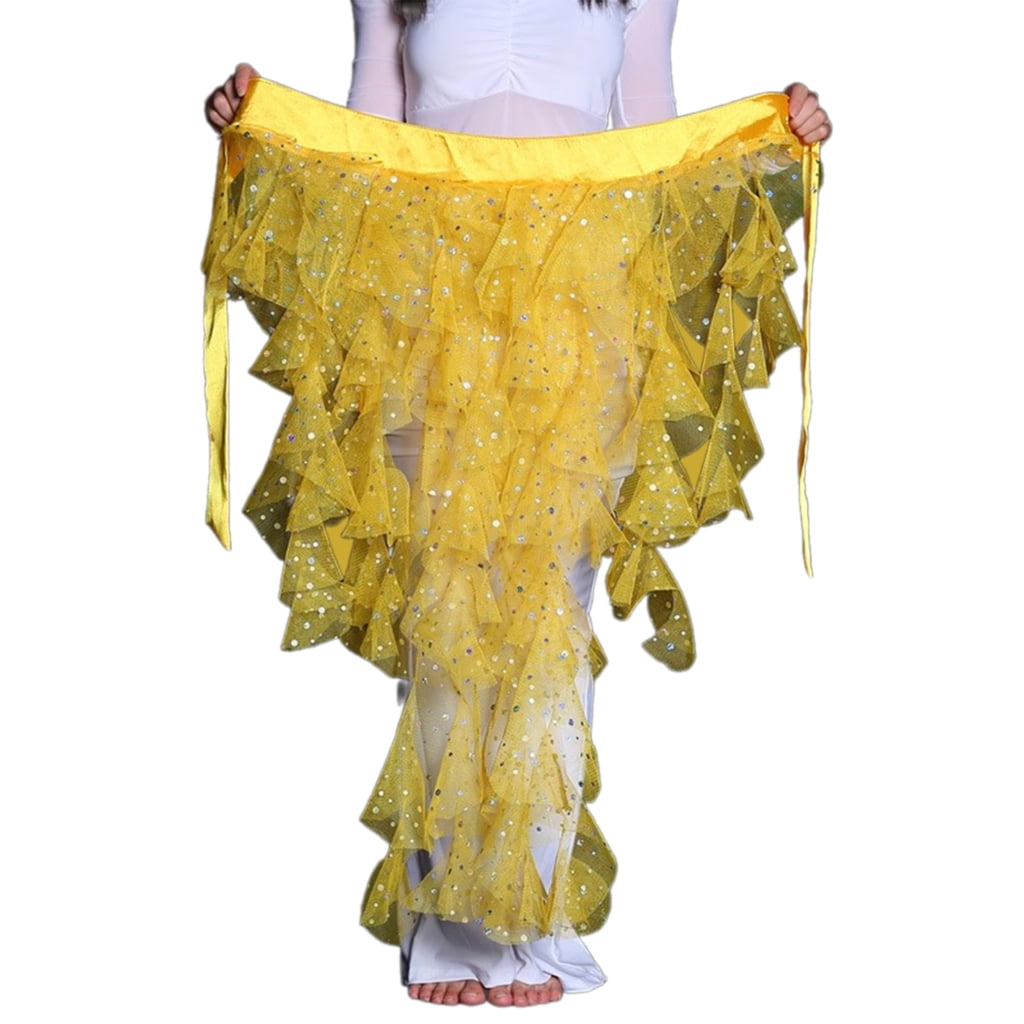 GRABLOOM Glittering Women Belly Dance Hip Wrap Waist Belt Hip Skirt ...