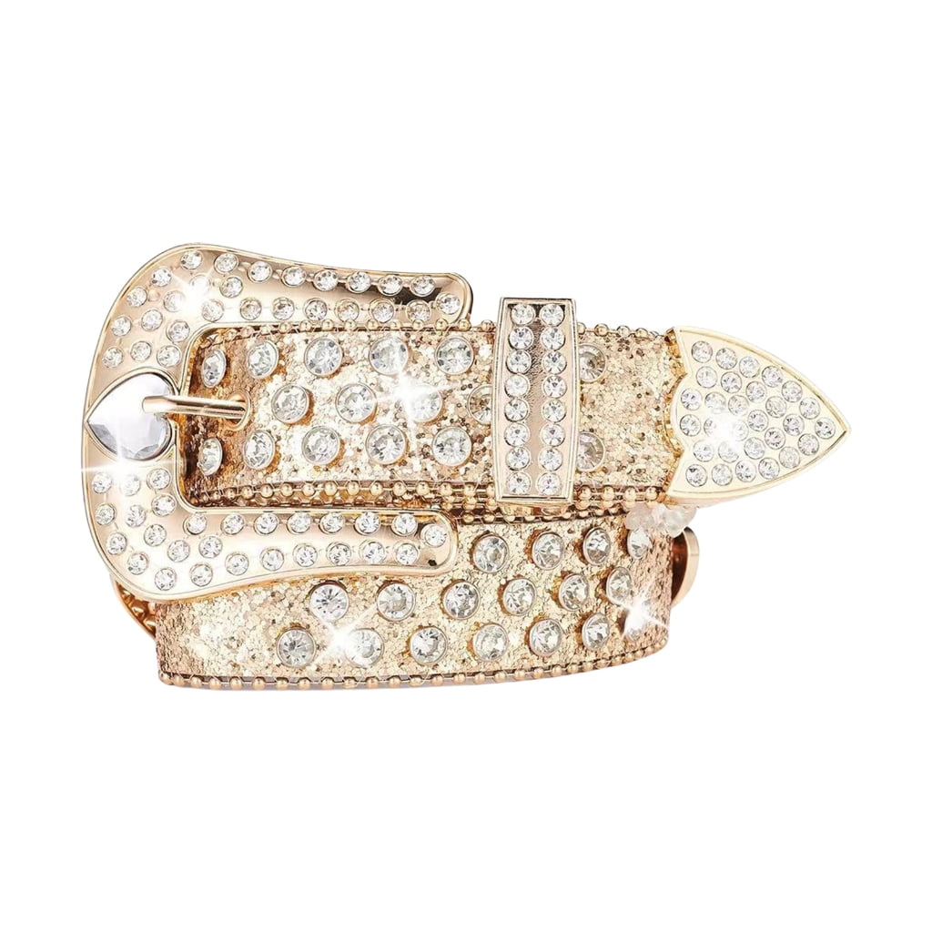 GRABLOOM Grunge Belt Hand Beading Rhinestones Belt Blingbling Glitter ...