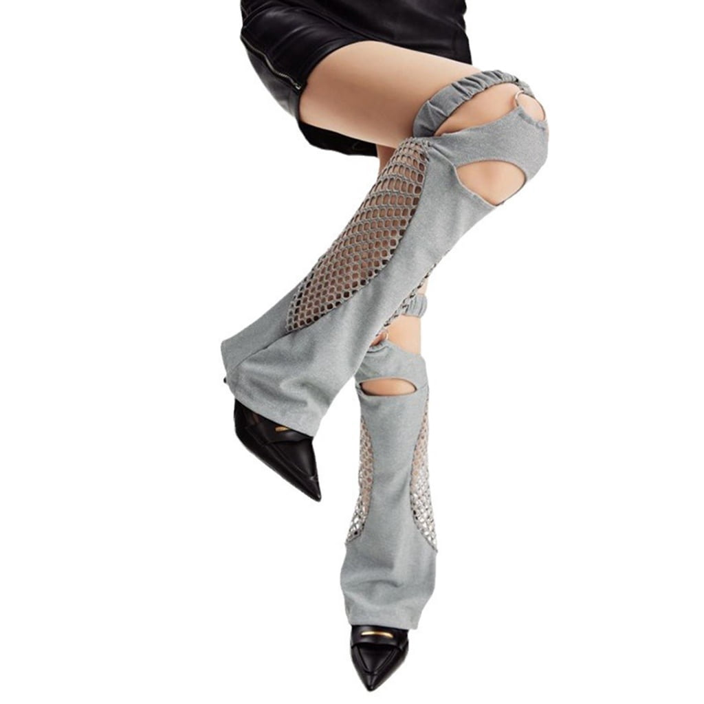 GRABLOOM Japanese Punk Garters Hollow Out Fishnet Leg Warmer Harajuku ...