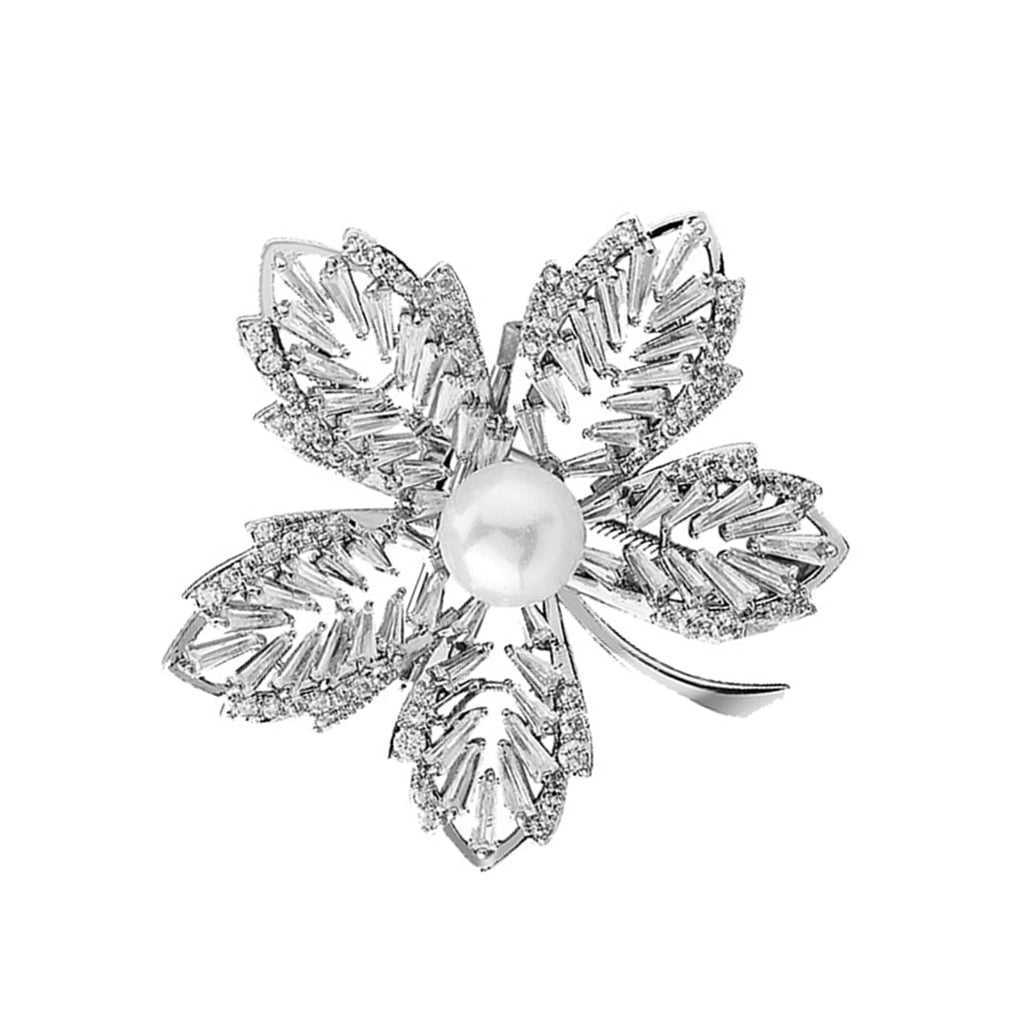 GRABLOOM Mulripurpose Maple Leaf Designs Brooch With Crystals and ...