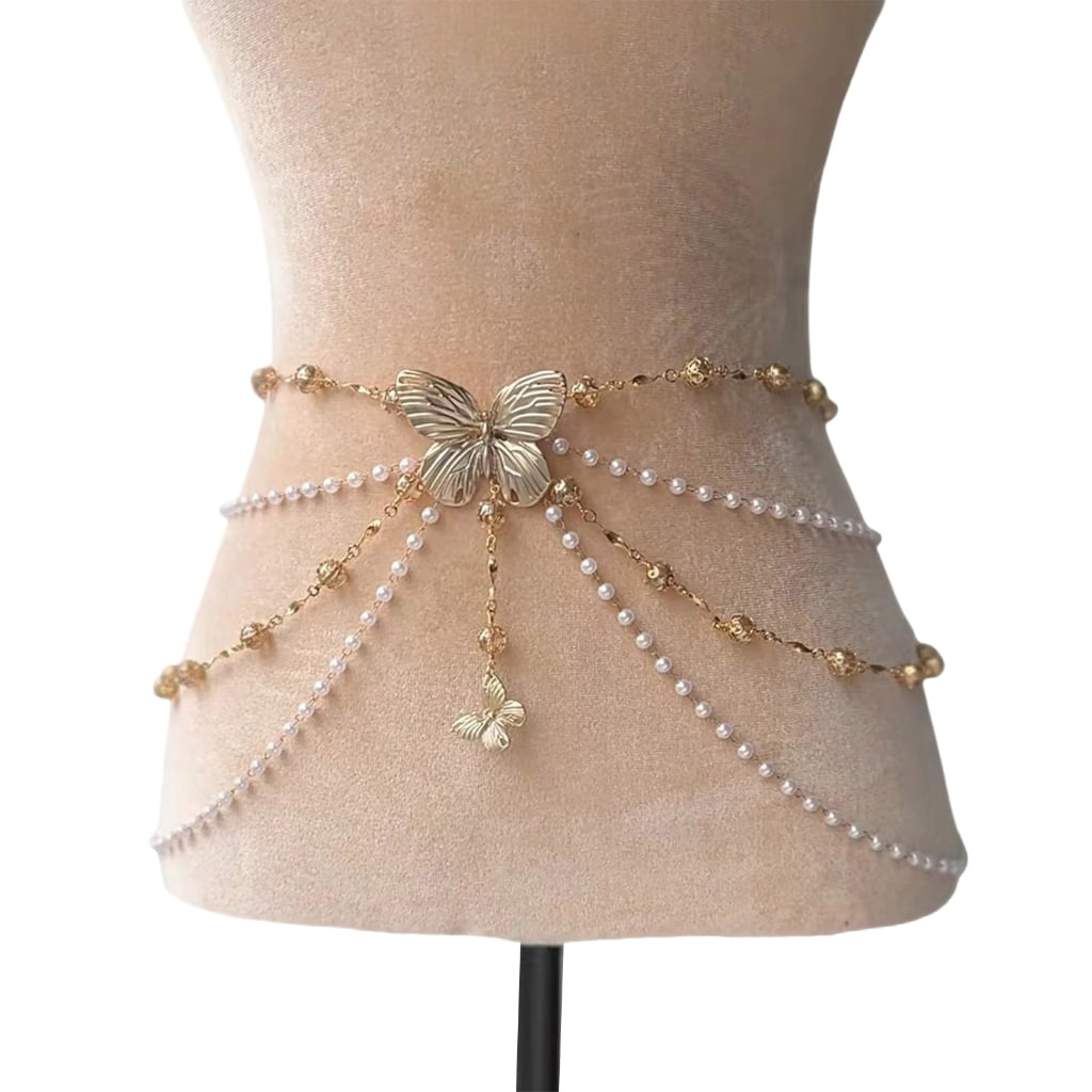 GRABLOOM Multilayer/Single Layer Body Chain Decorative Waist Girdle for ...