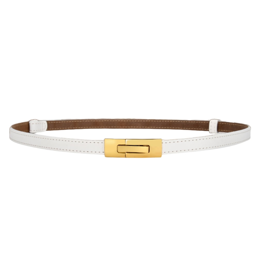 GRABLOOM Retro Golden Buckle Girdle Belt Leather Elegant Waist Belt for ...