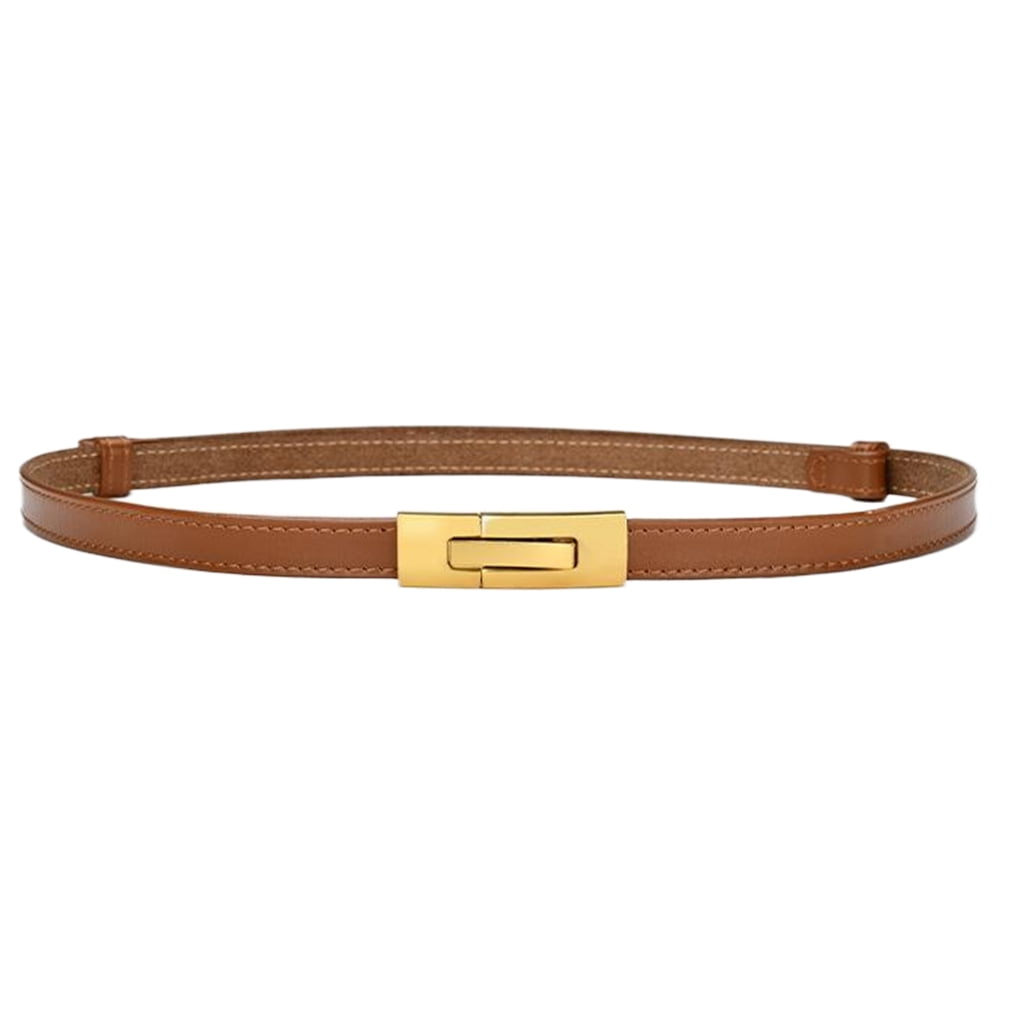 GRABLOOM Retro Golden Buckle Girdle Belt Leather Elegant Waist Belt for ...