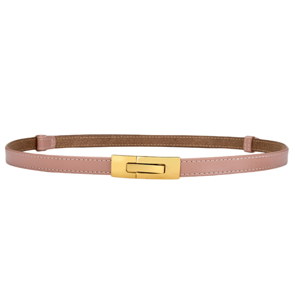 GRABLOOM Retro Golden Buckle Girdle Belt Leather Elegant Waist Belt for ...