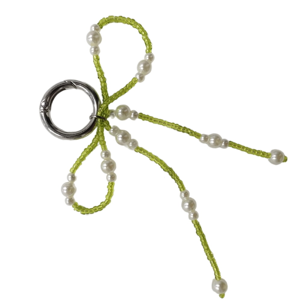 GRABLOOM Sweet Pearl Beaded Bowknot Keychain Pendant Fashion Lovely ...