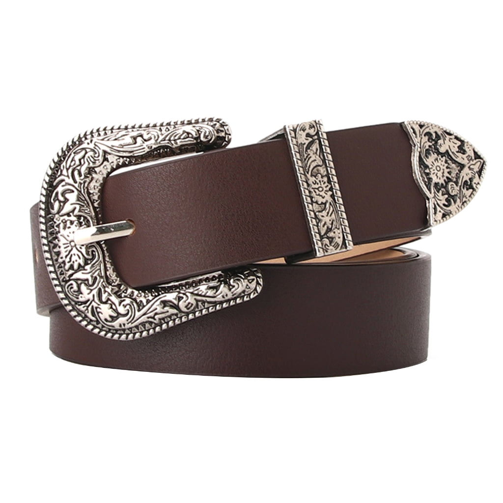 GRABLOOM Women Belt for Jeans Pin Buckle Patterns PU Leather Belt Waist ...