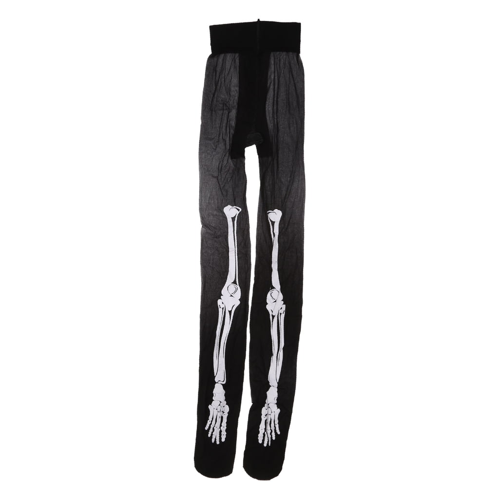 GRABLOOM Women Horror Skeleton Bone Printed Tights Scary Terror Skull ...