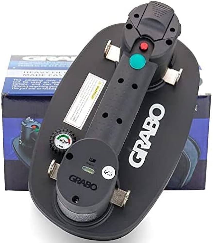 GRABO Electric Vacuum Suction Cup Lifter for Wood Drywall Granite Glass ...