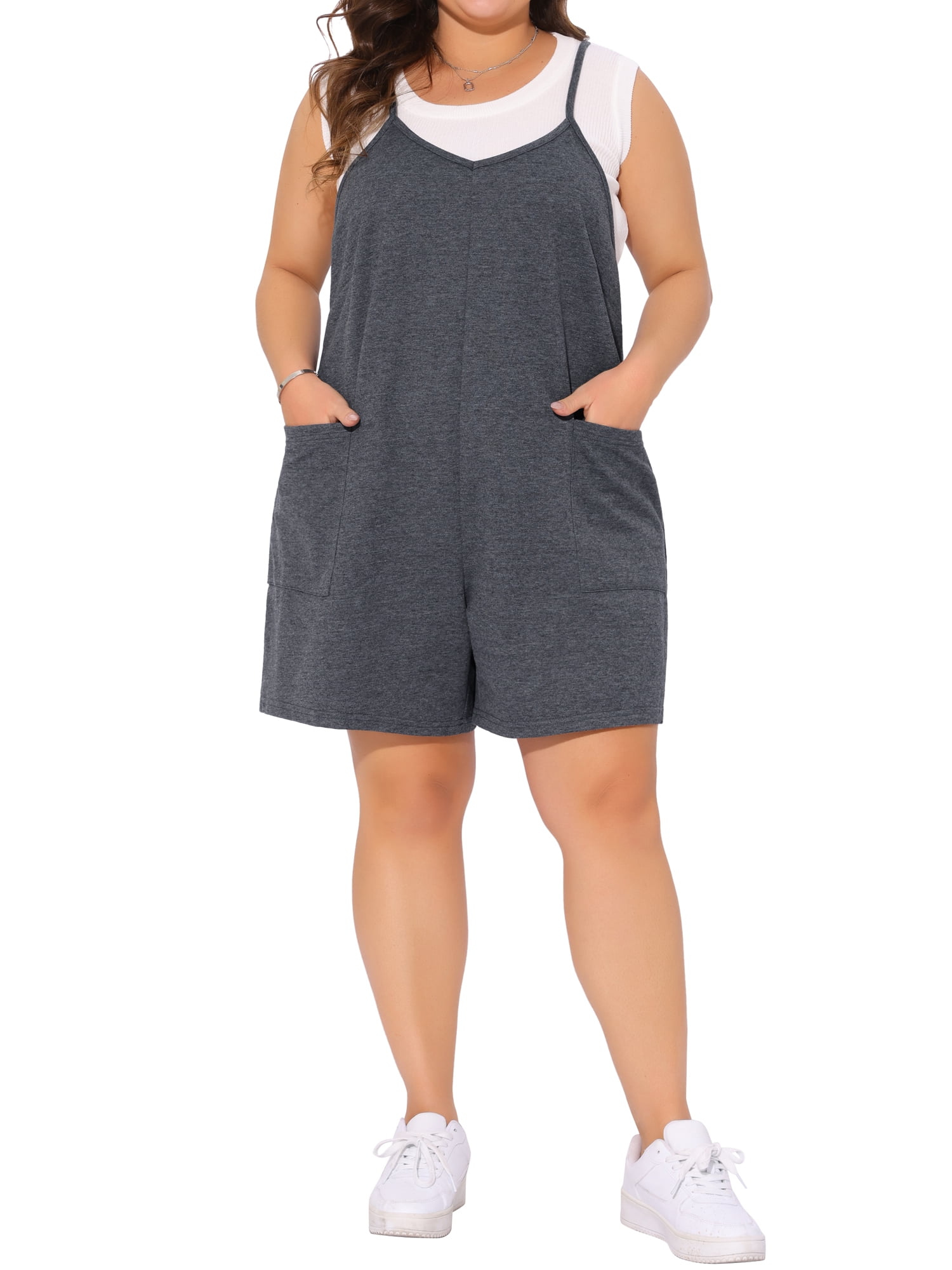 FAB CURVES Plus Size Romper for Women 2025 Summer Casual Sleeveless ...