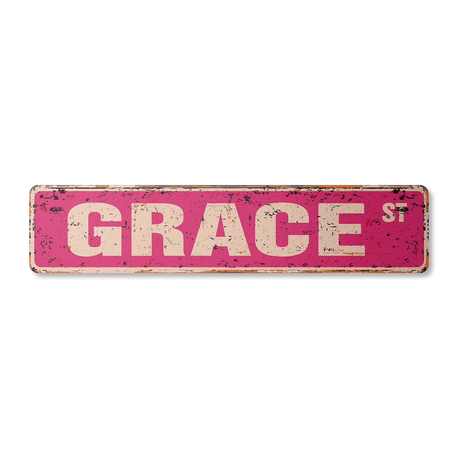 GRACE Vintage Plastic Street Sign Childrens Name Room Sign | Indoor ...