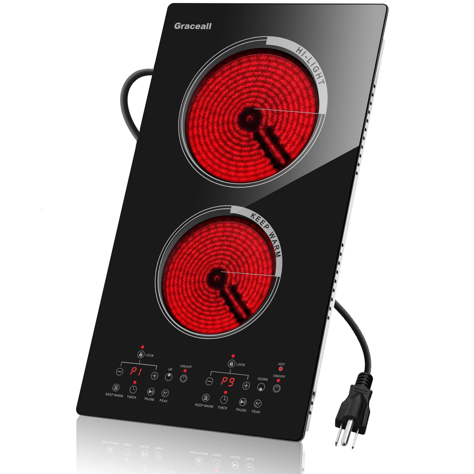 Free Shipping! GRACEALL 12 inch Electric Stove 2 Burners Hot Plates for ...