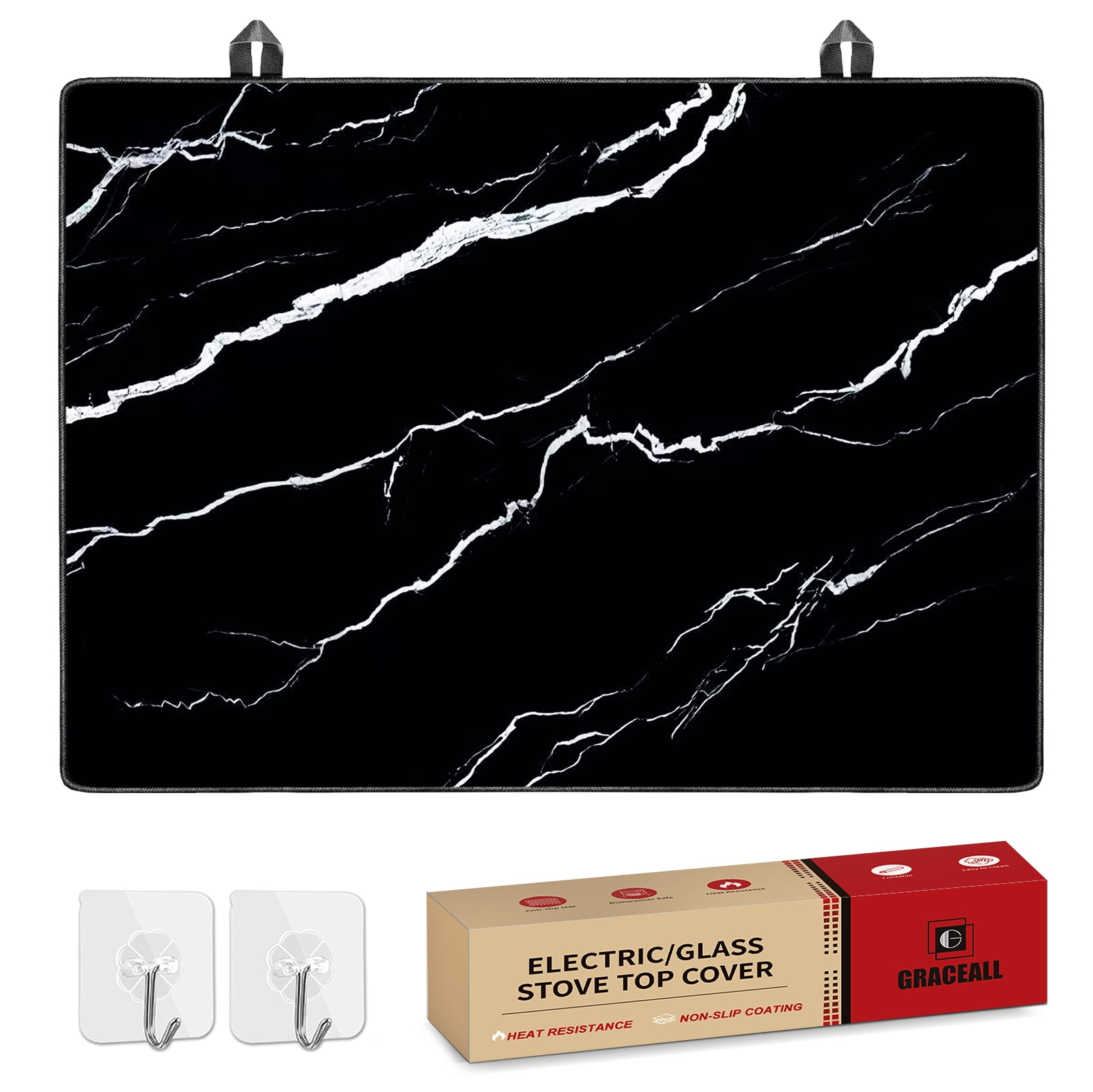 GRACEALL Electric Stove Cover, Glass Flat Top Protector, Elastic Rubber ...