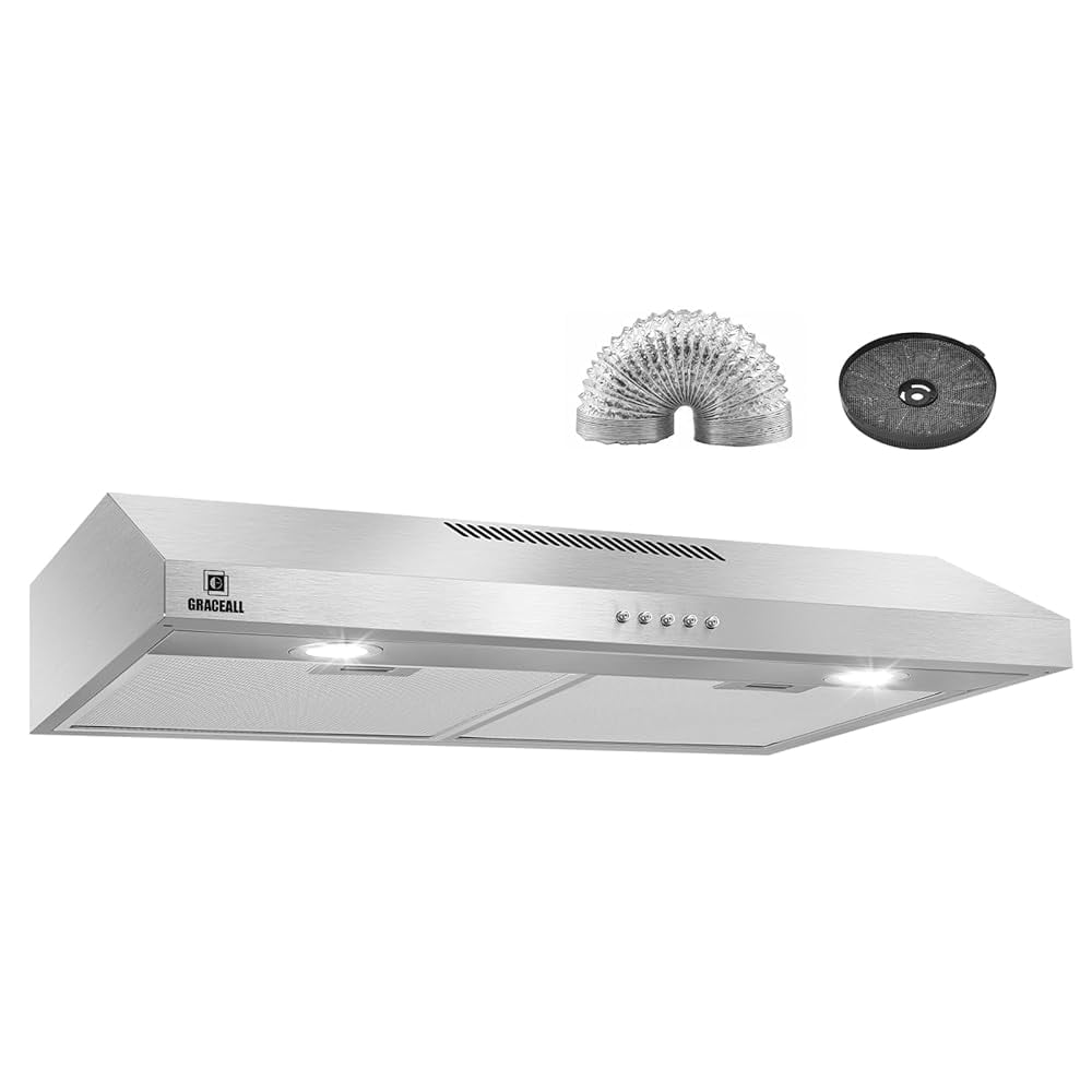 GRACEALL Under Cabinet Range Hood 30 Inch Oven Vent Hood, Ducted ...