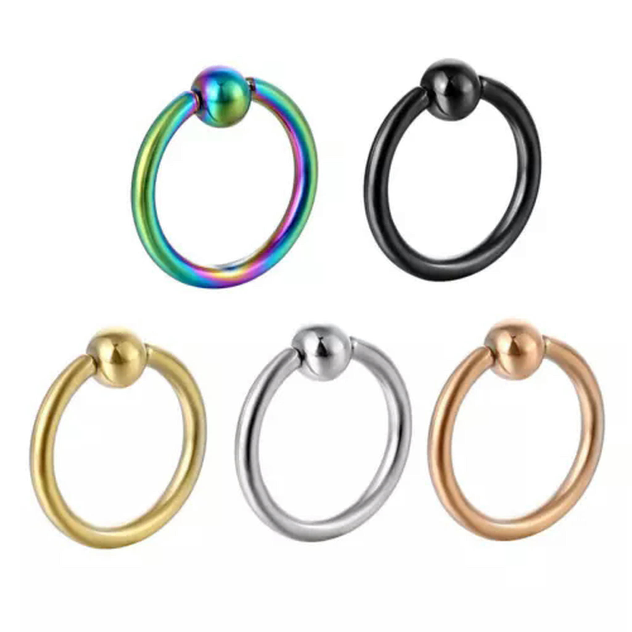 GRACEARA 10PCS/Lot Circular Curved Barbell Horseshoe Rings Septum Nose ...