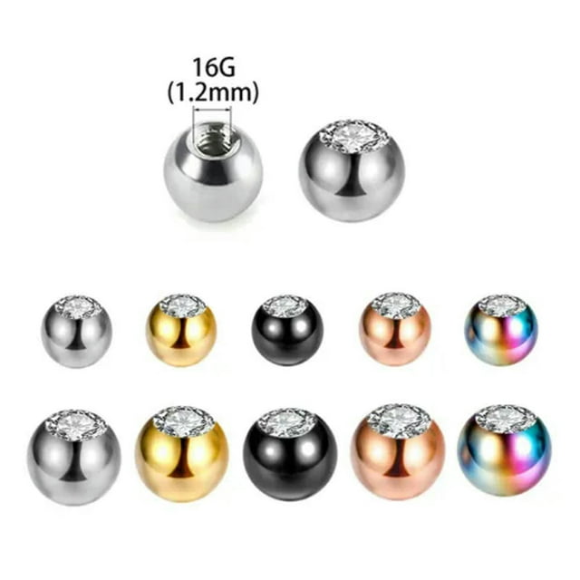 GRACEARA 20X Replacement Balls with Gem 16G Piercing Parts for Eyebrow ...