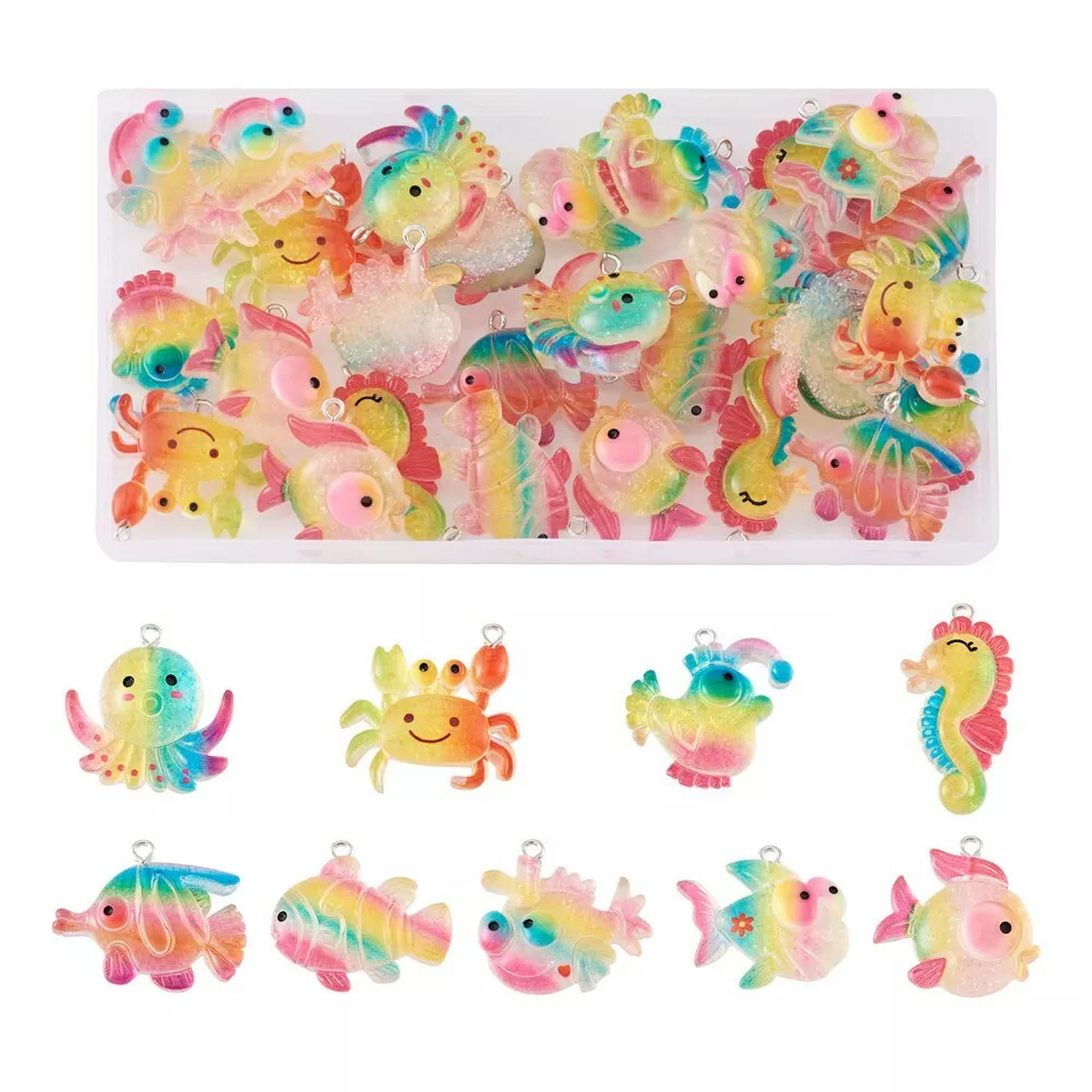 GRACEARA 36x Glitter Powder Octopus Sea Horse Crab Ocean Theme ...