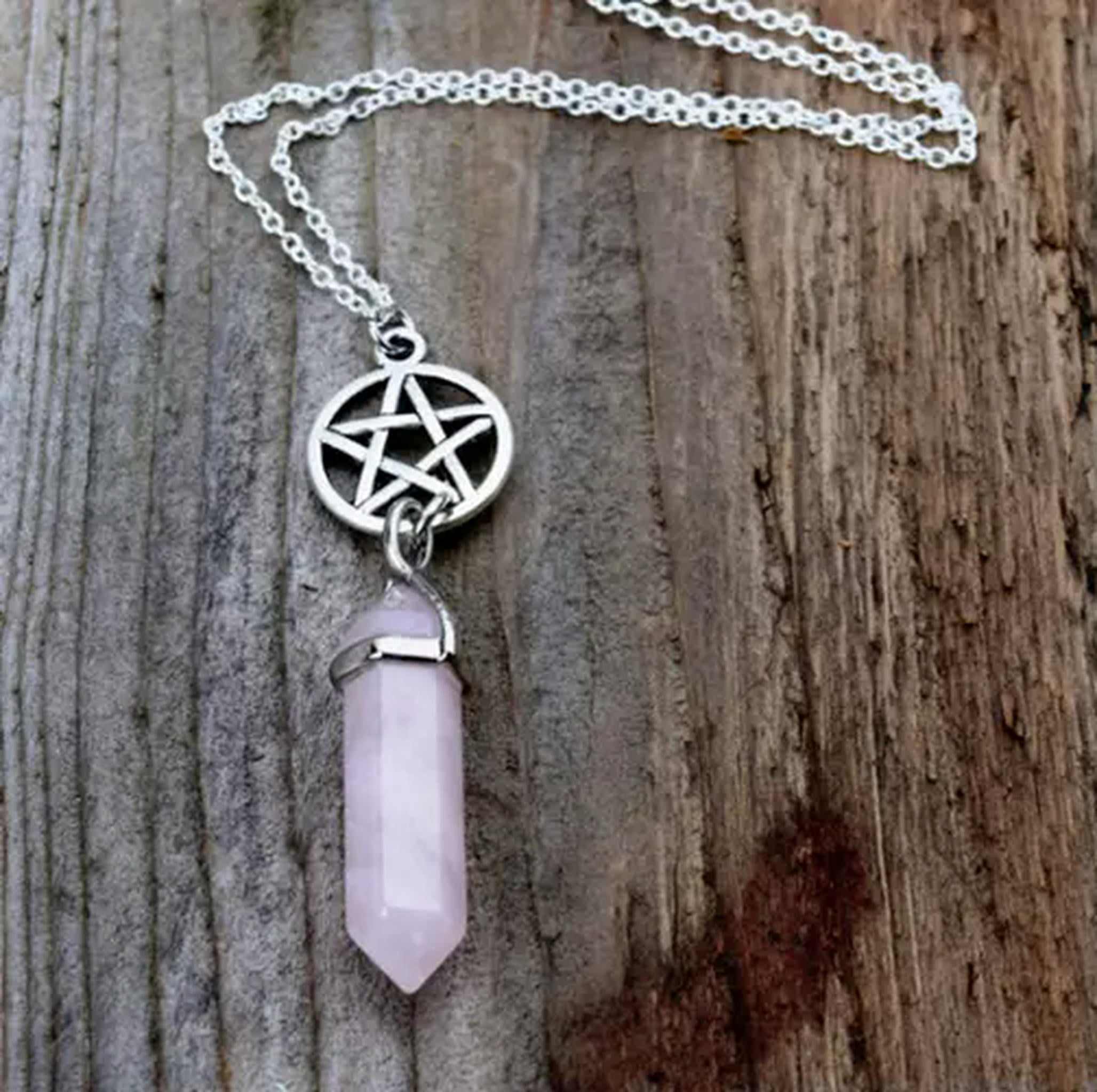 GRACEARA 50PCS Pentagram And Crystal Necklace Pentacle Wiccan Jewelry ...
