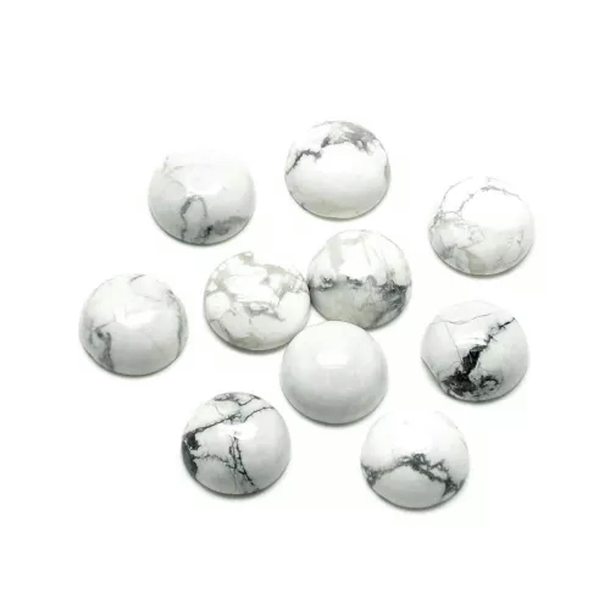 GRACEARA 50pcs 6/8/10/12/14/16mm Flat Back Stone Cabochons Round Smooth ...
