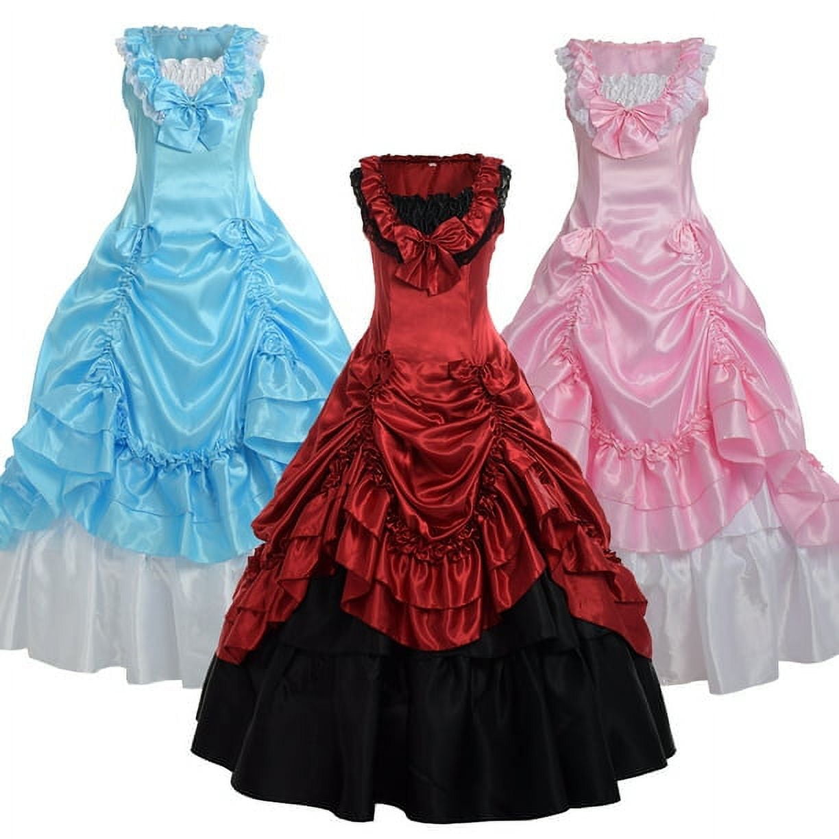 GRACEART 18th Century Women's Rococo Ball Gown Printing Long Gothic ...