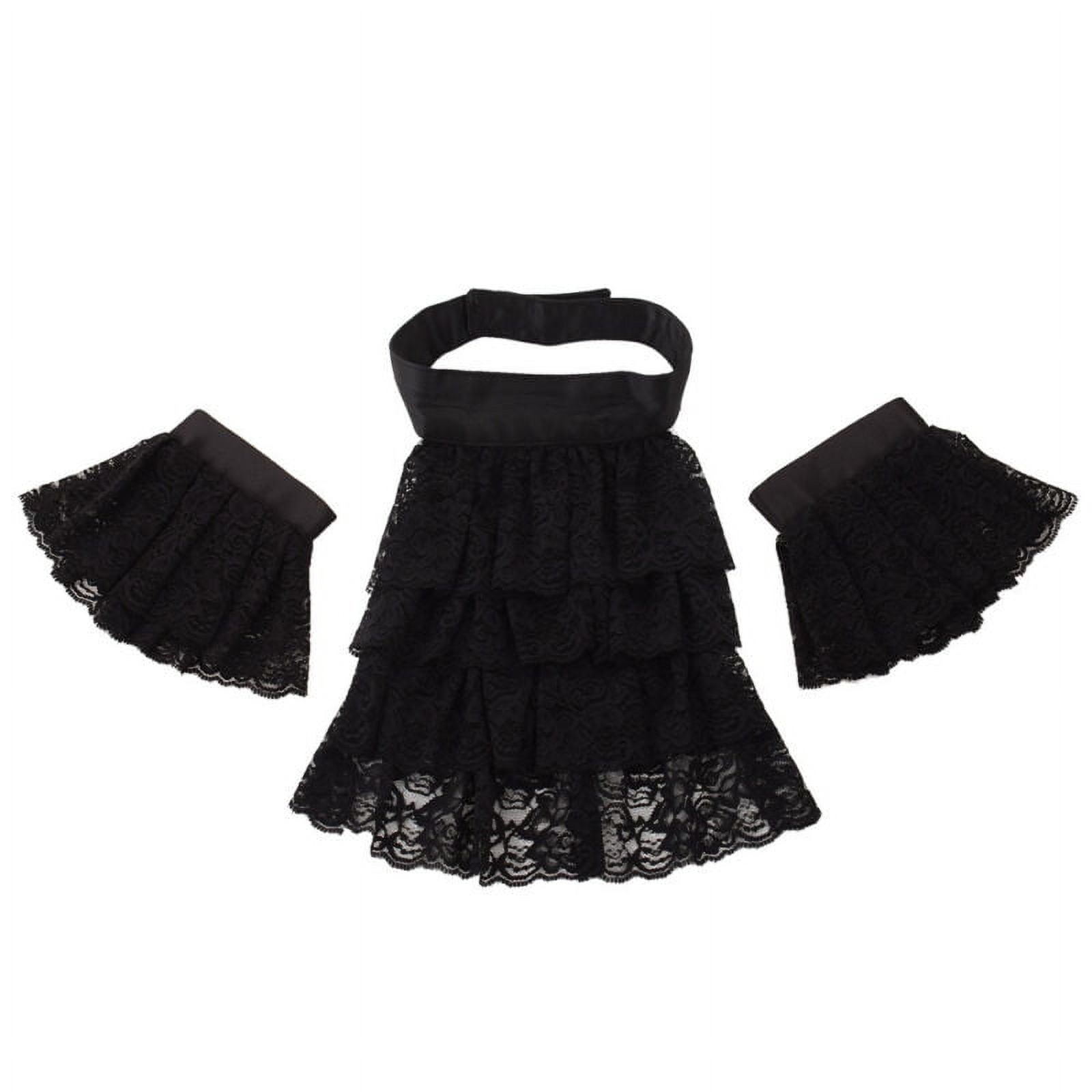 GRACEART Black Detachable Collar opera Ruffle Collar Wrist Cuffs ...