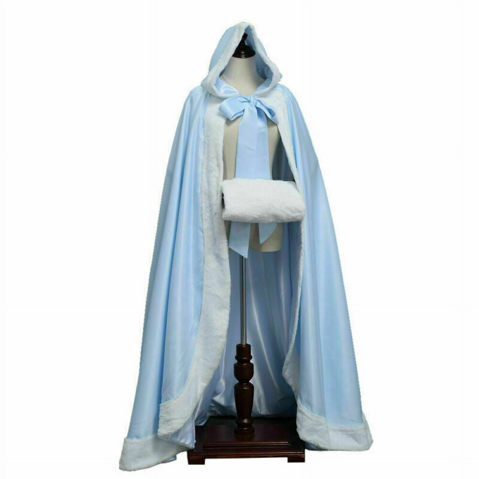 GRACEART Bridal Winter Hooded Wedding Cloak with Fur Hand muff Princess ...