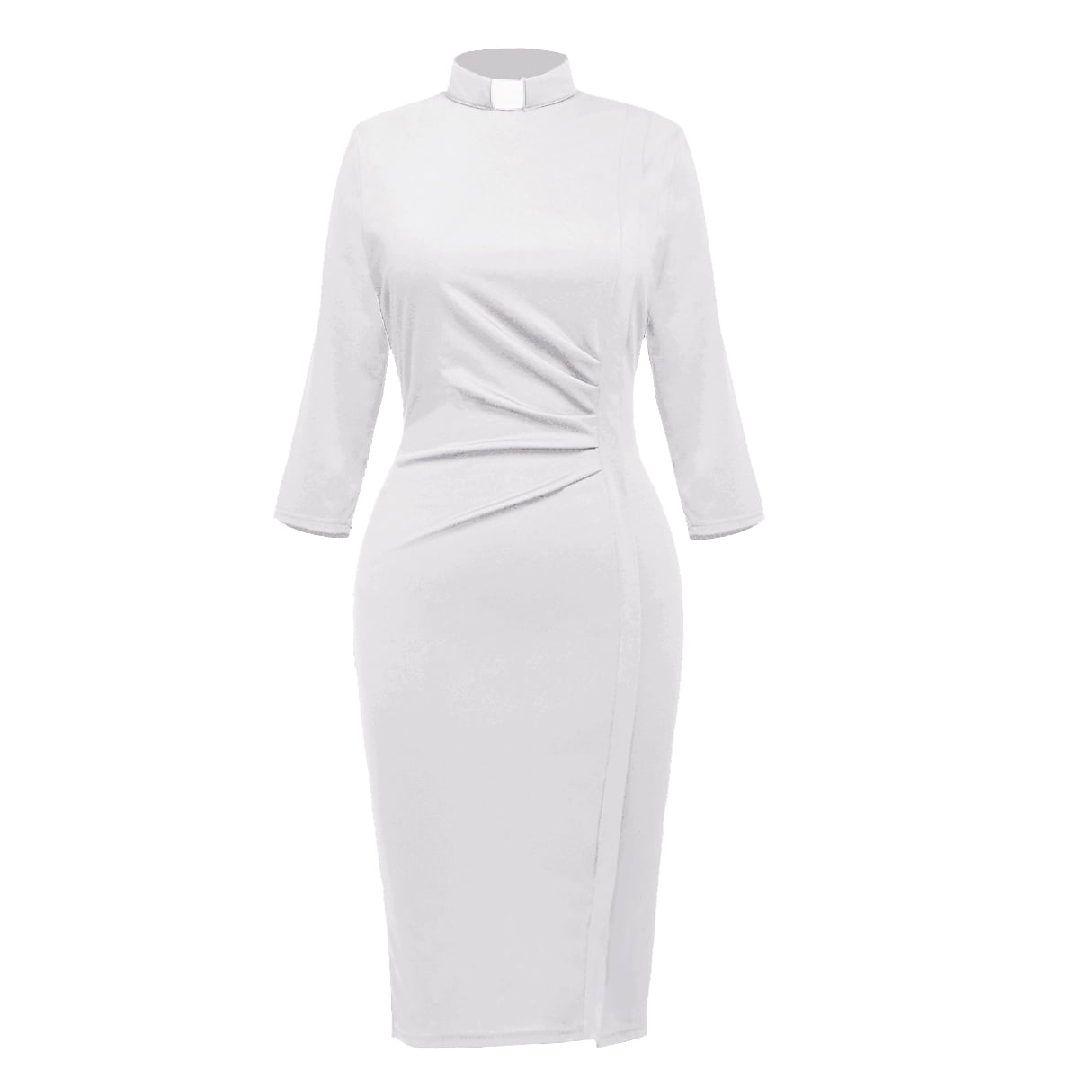 GRACEART Catholic Church Women Clergy Tab Collar Dress 3/4 Sleeve ...