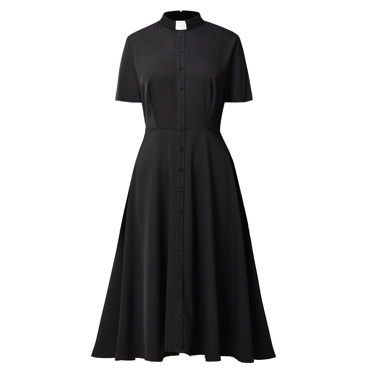 GRACEART Church Clergy Dress for Women Short Sleeve Rows Buttons A Line ...