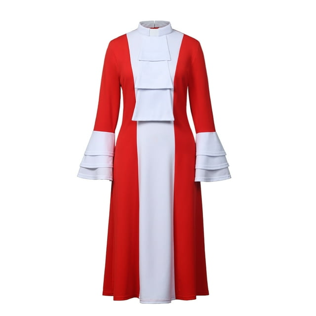 GRACEART Church Priest Clergy Dress for Women Tab Collar Double Layer ...