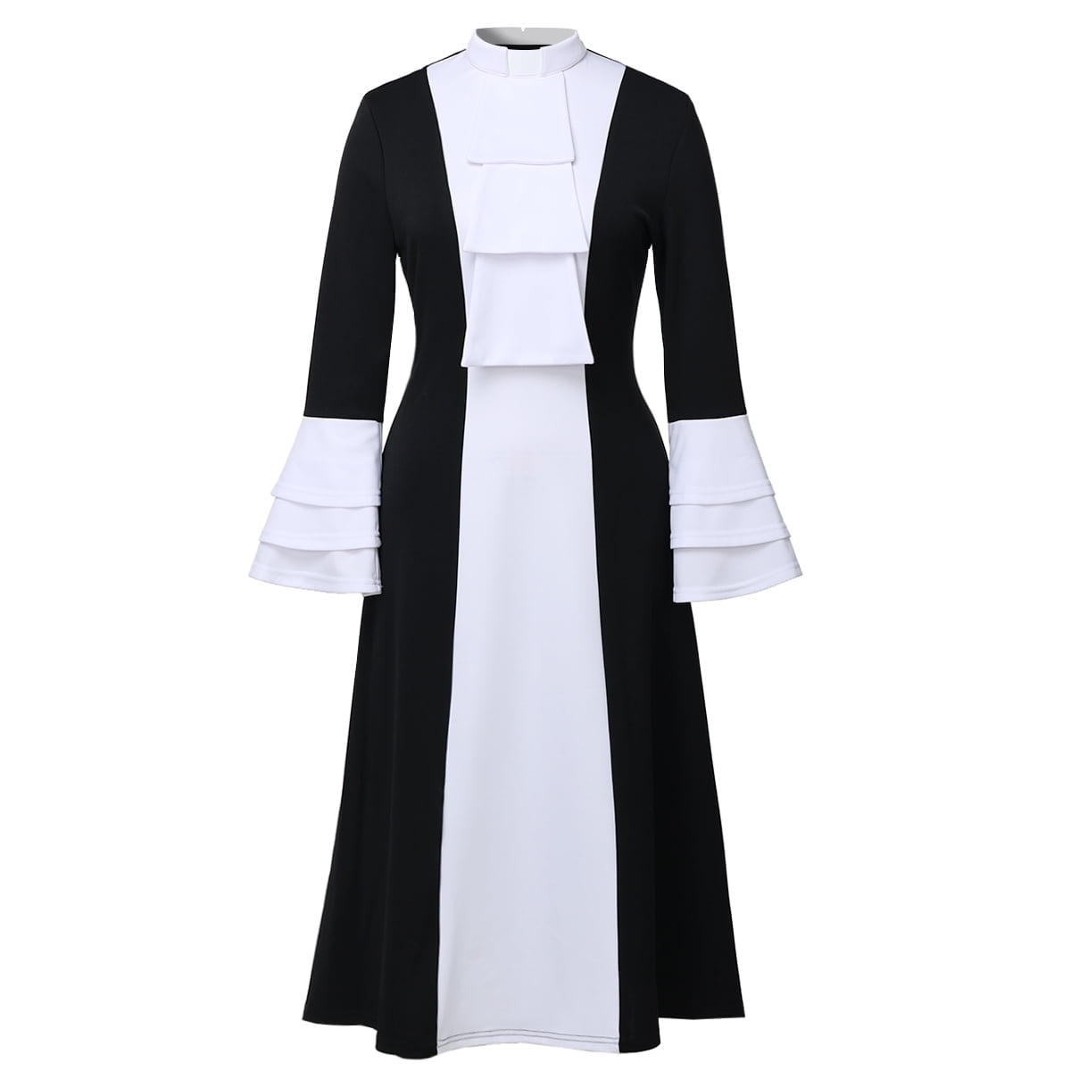 GRACEART Church Priest Clergy Dress for Women Tab Collar Double Layer ...