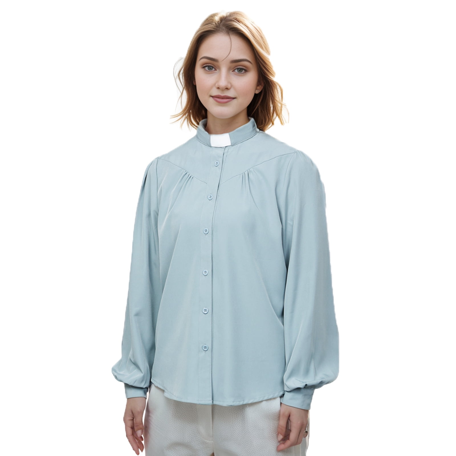 GRACEART Clergy Clerical Shirt for Women Priest Shirts Long Sleeve ...