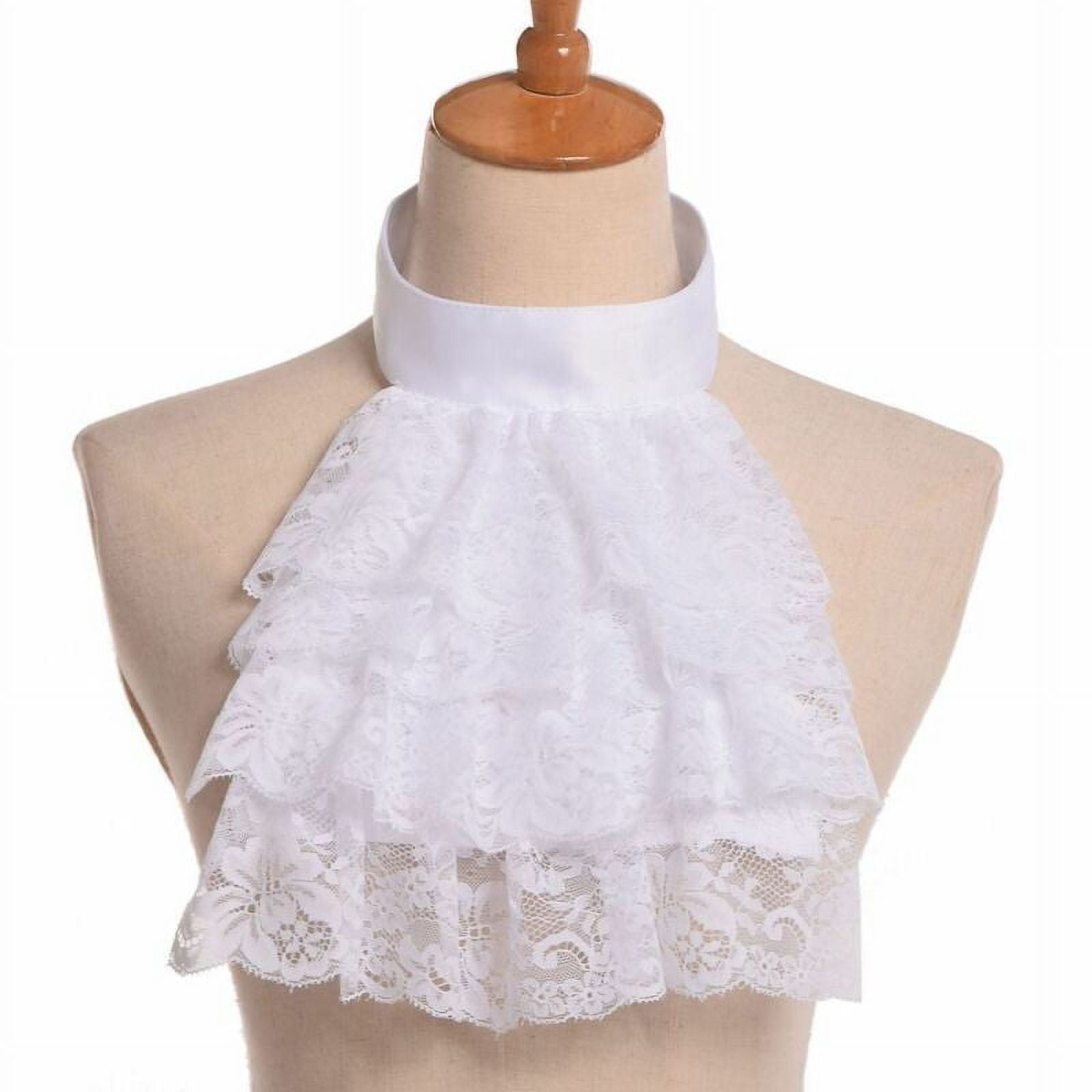 GRACEART Detachable Lace White Ruffle Collar Victorian Steampunk Collar ...
