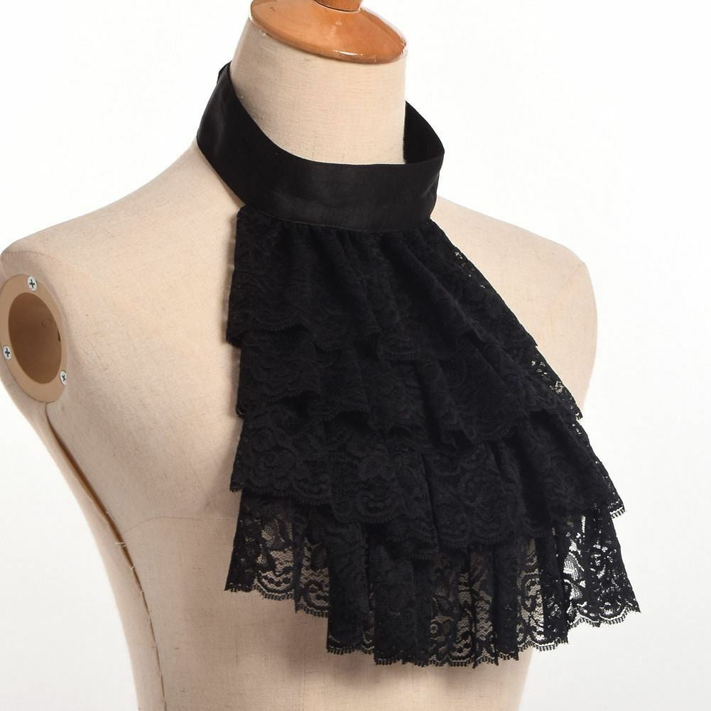 GRACEART Detachable Lace White Ruffle Collar Victorian Steampunk Collar ...