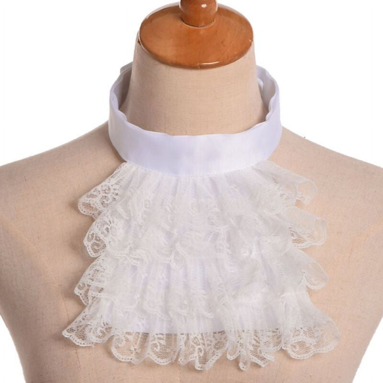 GRACEART Jabot Collar Victorian Detachable Lace Ruffle White Steampunk Edward Collar - Walmart.com