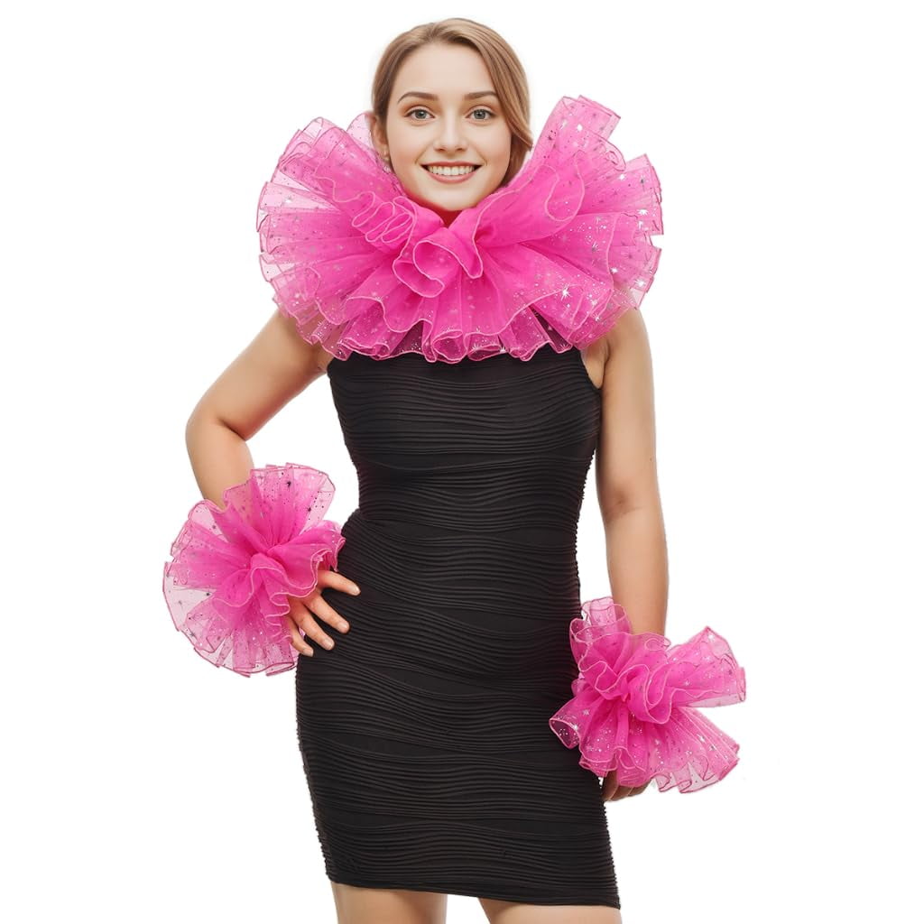 GRACEART Renaissance Victorian Ruffle Collar and Wrist Cuffs Set ...