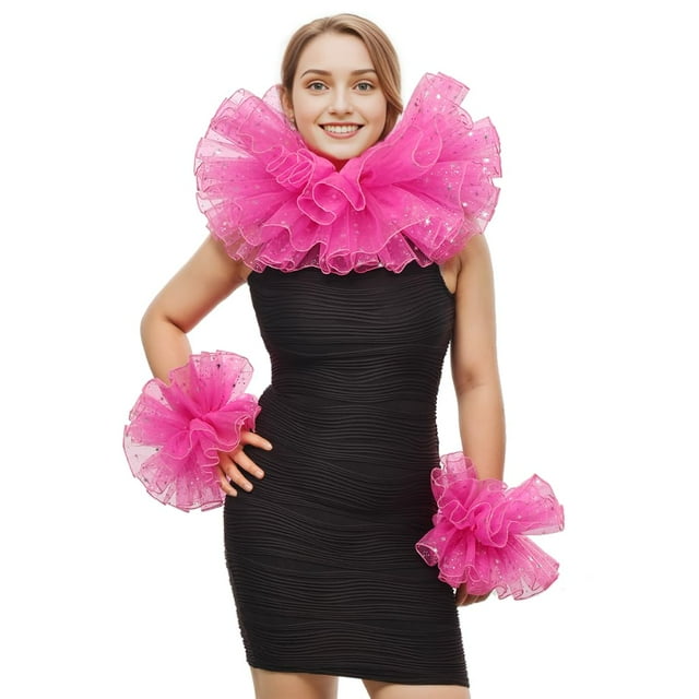 GRACEART Renaissance Victorian Ruffle Collar and Wrist Cuffs Set ...